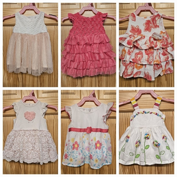 Dresses | Lot Of 6 Girls 12 Month Dresses Pink Floral Easter Spring ...